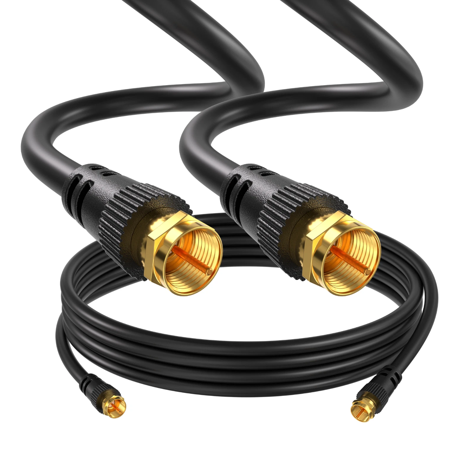 CRISP- 2 Pcs 15Ft Rg6 Dual Coaxial Cable Extension Digital Antenna ...