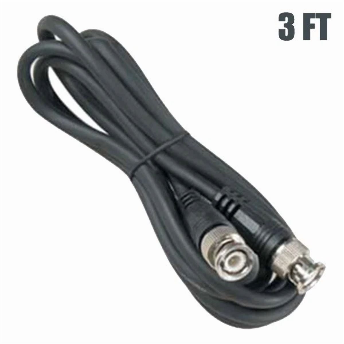 CRISP- 3Ft Bnc Male To Male Connector Rg59 Coax Coaxial Cable Cctv ...