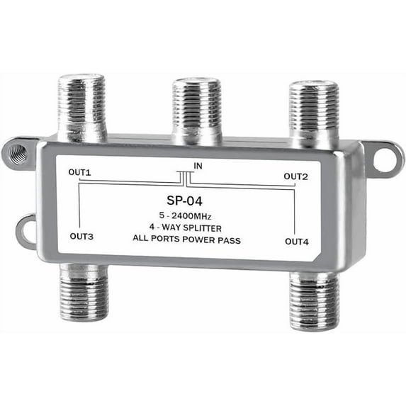 CRISP- 4-Way Rf Coax Splitter - 4 In 1 Out Rf Coax Combiner For Catv ...