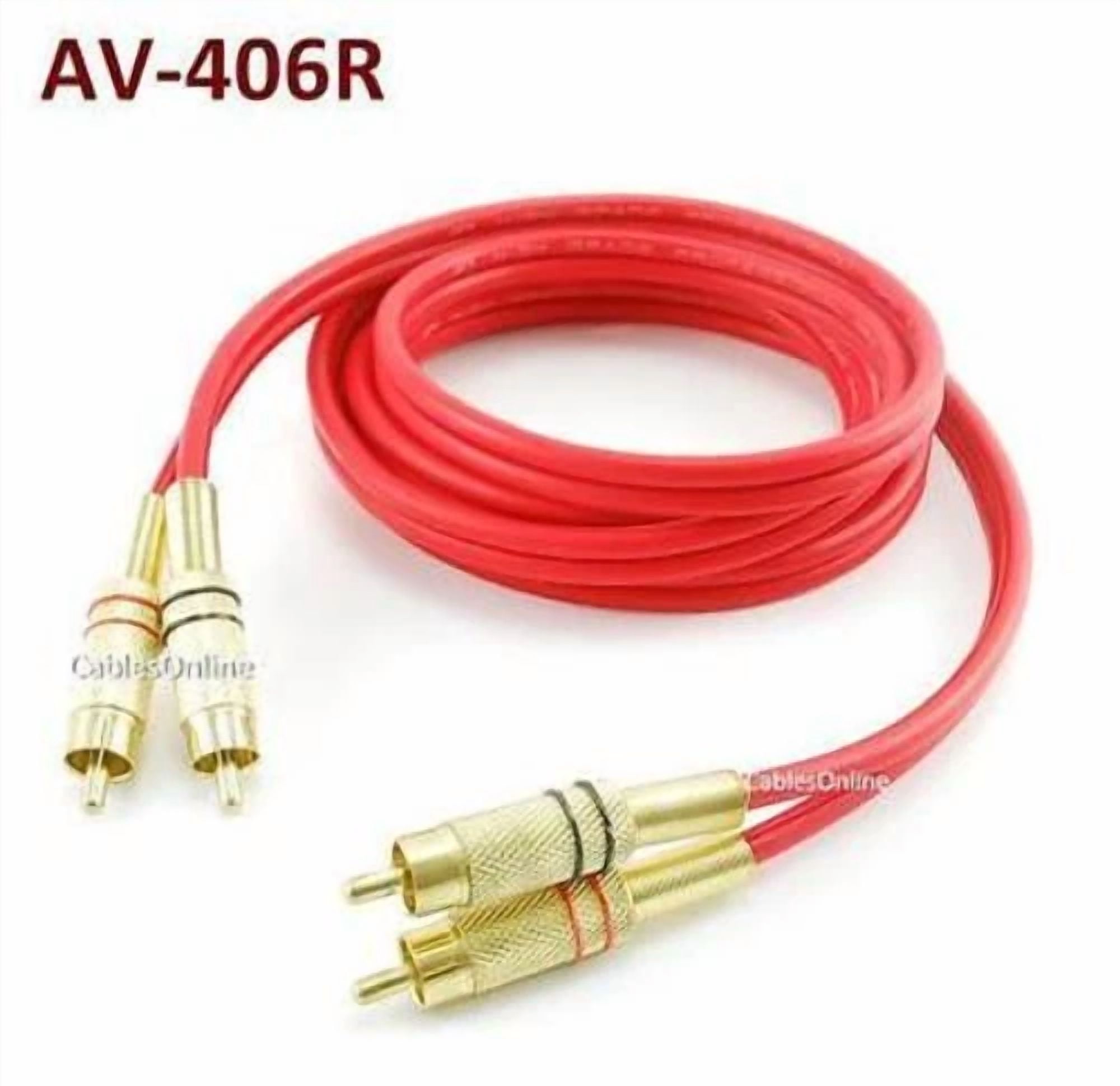 CRISP- 6Ft 2-Rca Male/Male Gold-Plated Red Flexible Audio Cable ...