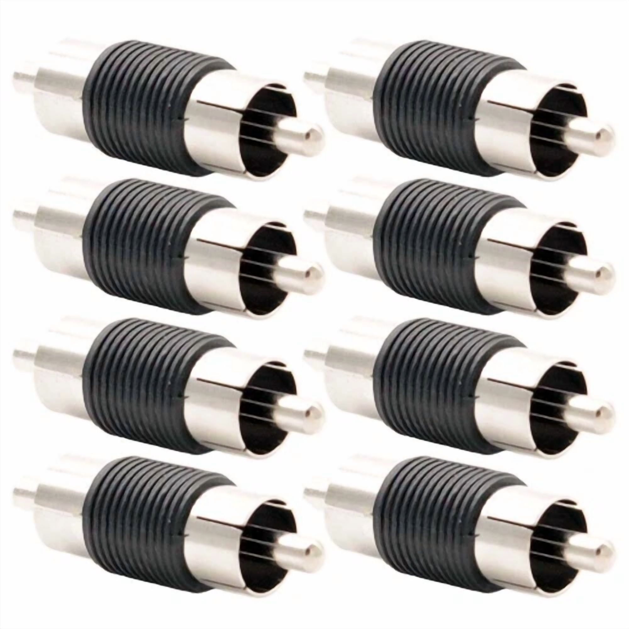CRISP- 8X Rca Male To Male Coupler Audio Video Coupling Adapter Cable ...