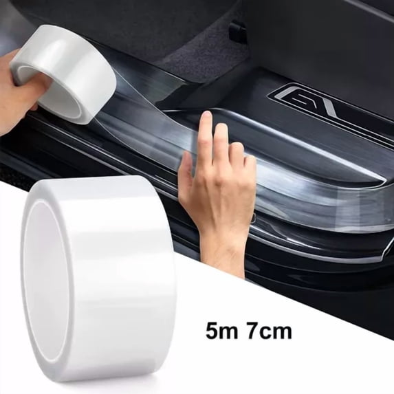 CRISP- Accessories Transparent Vinyl Car Door Sill Scuff Cover Plate ...
