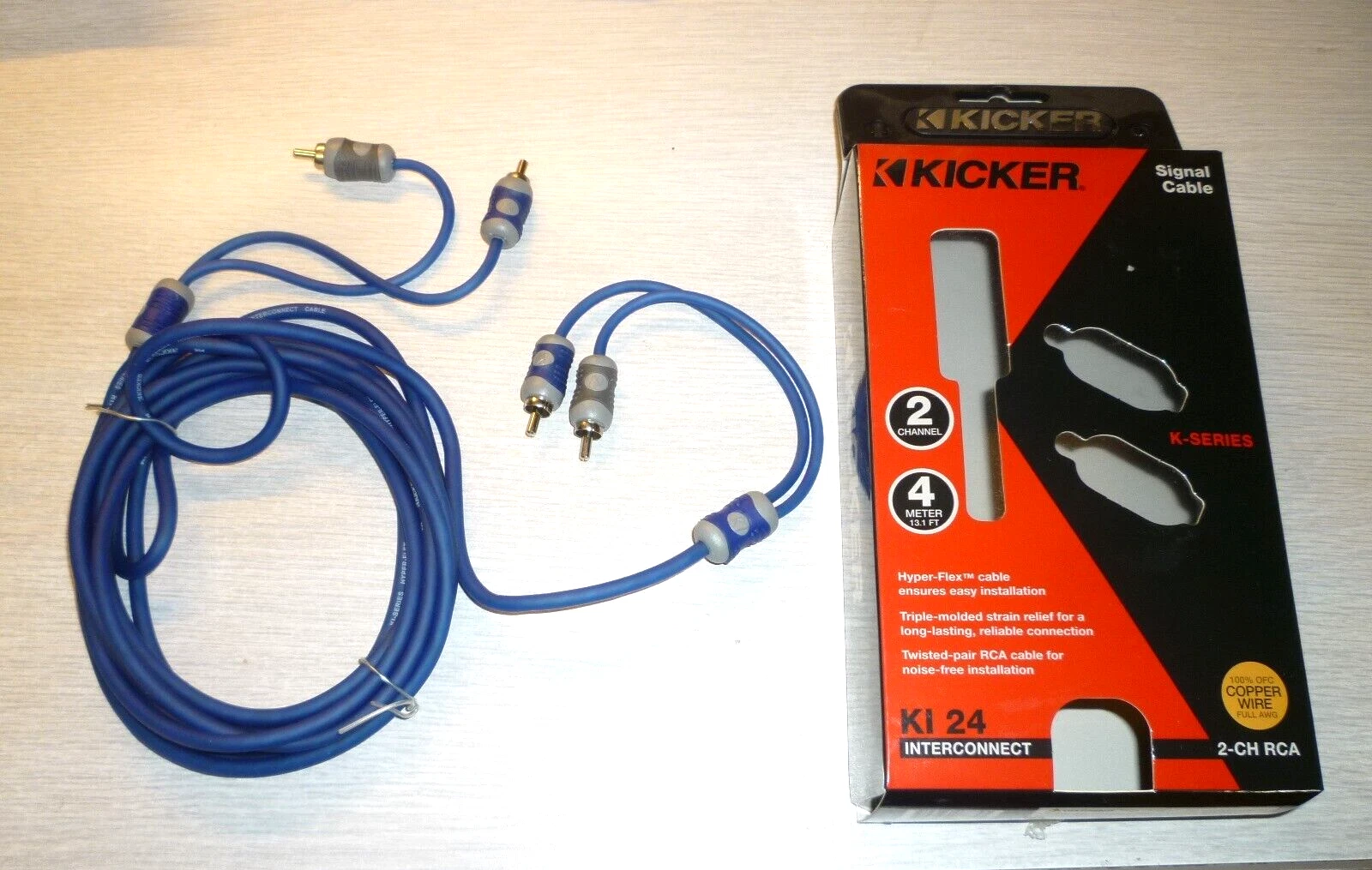 CRISP- Kicker Car Audio Ki24 K-Series 2Ch 4 Meters / 13.1 Ft Signal ...