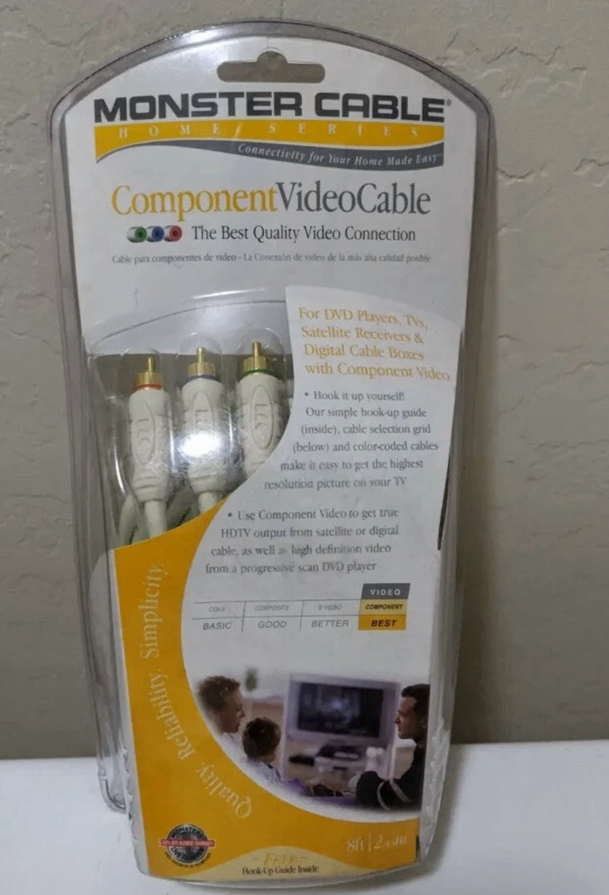 CRISP- Monster Cable 8Ft Gold Plate Home Series Component Video ...