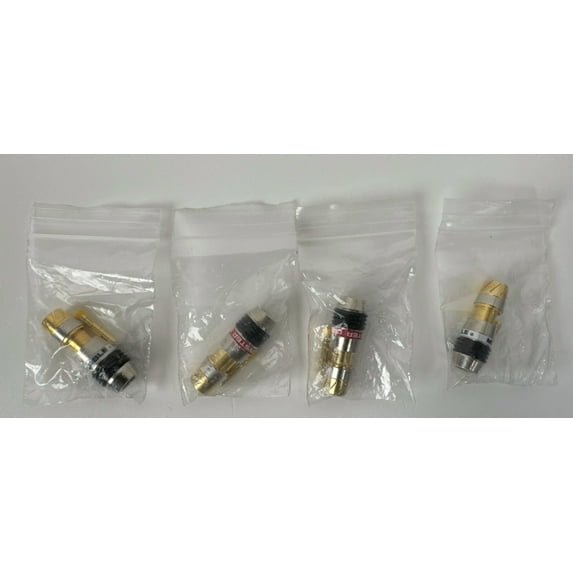 CRISP- Pair, Monster 4-Piece Pack Quicklock Rg6 Rb-2 Rca Connectors Red ...