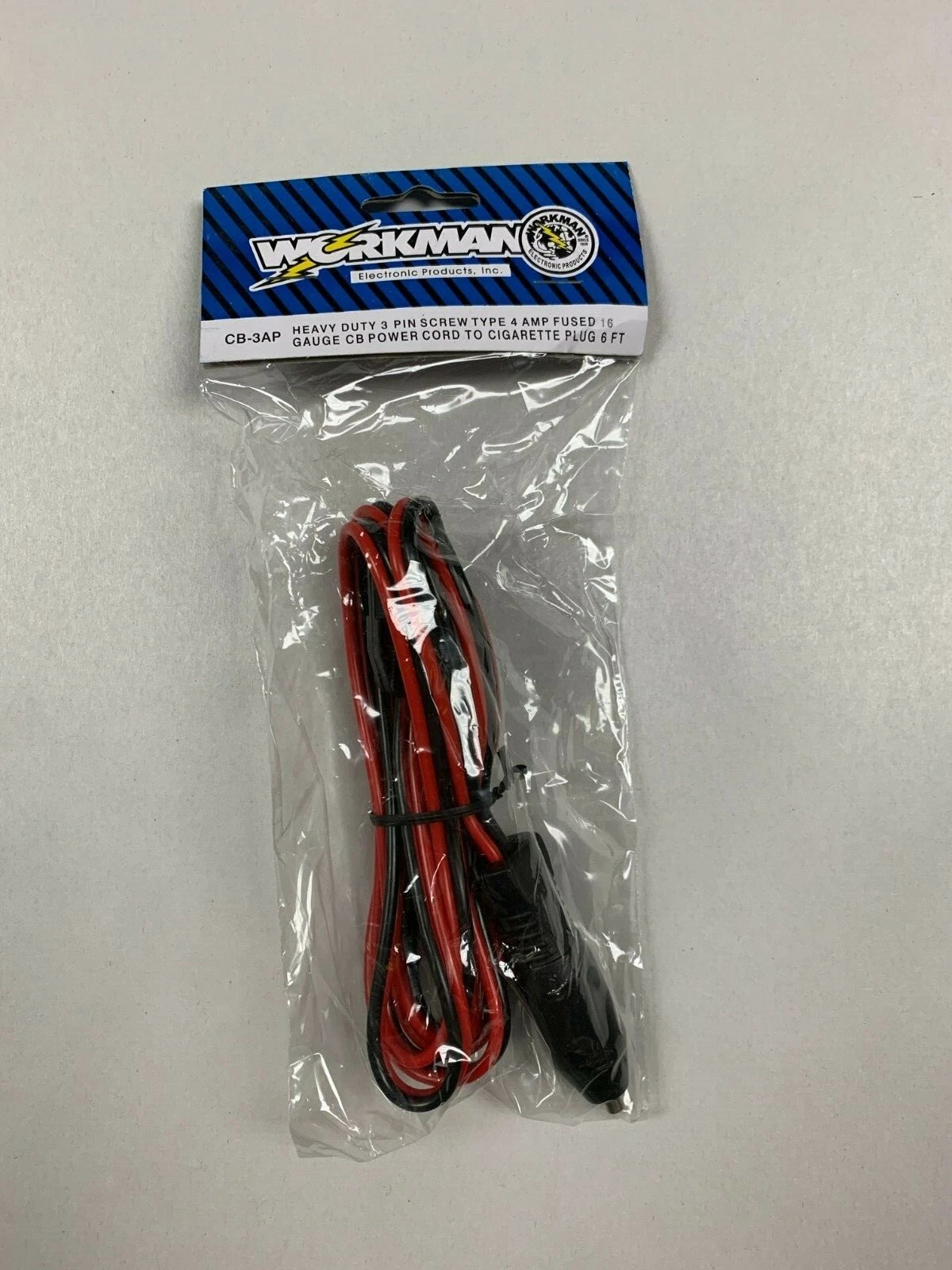 CRISP- Workman Cb-3Ap 3 Pin 16Ga Power Cable Cord W/ Cigarette Lighter ...