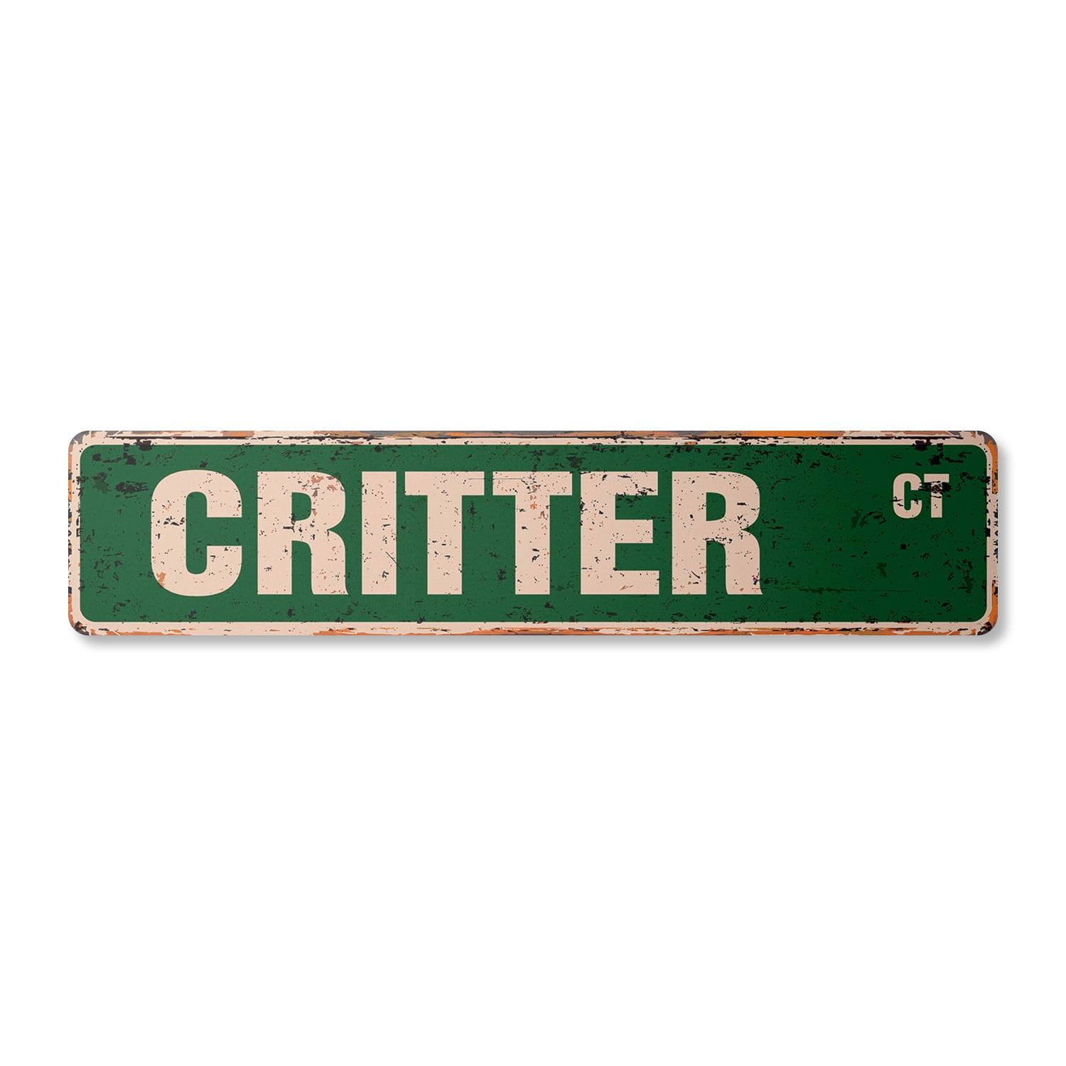 CRITTER Vintage Aluminum Street Sign bug pest animal insect Metal Sign ...