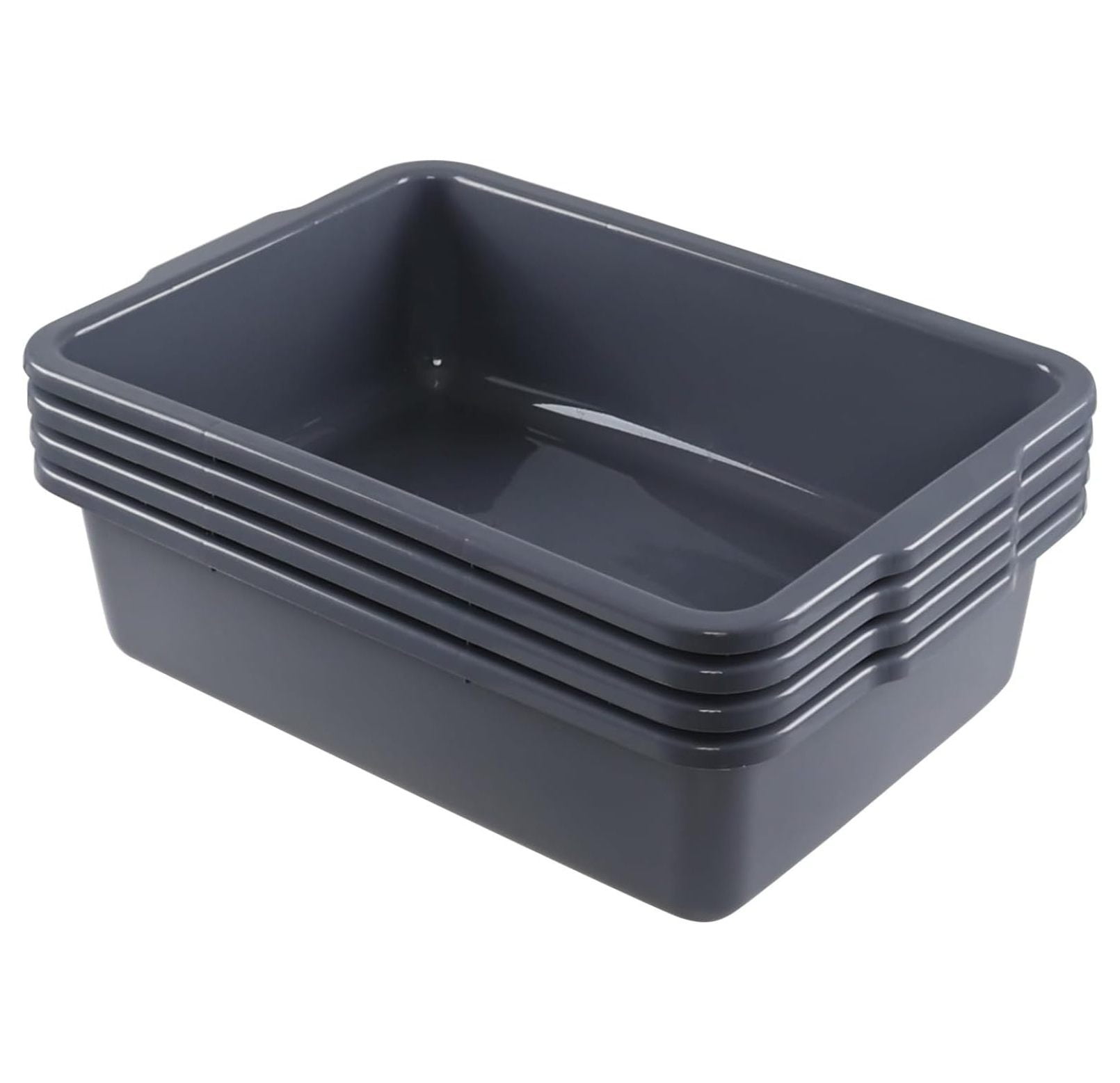 CRIXLHIX 36 Liter Large Plastic Bus Box, Restaurant Bus Tubs, 4 Packs ...