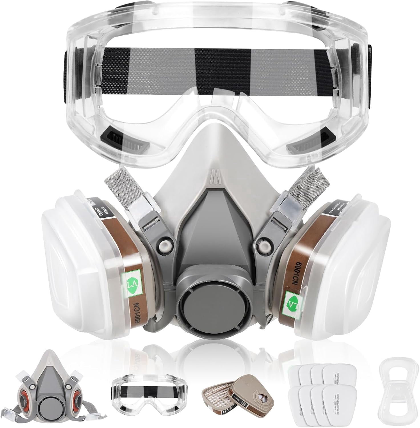 CRJKIJ Reusable Respirator Mask with Filters - Respirator Mask for ...