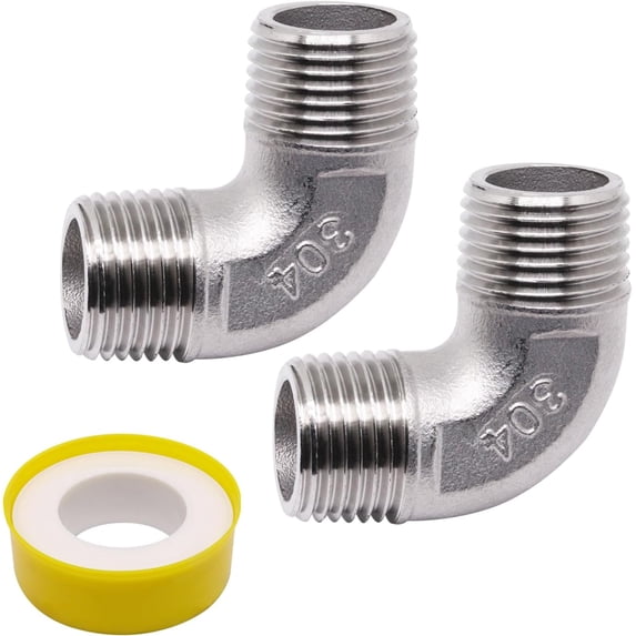 CRKMGS-1/2" NPT Male x Male Threaded Elbow, 2Pcs 304 Stainless Steel ...