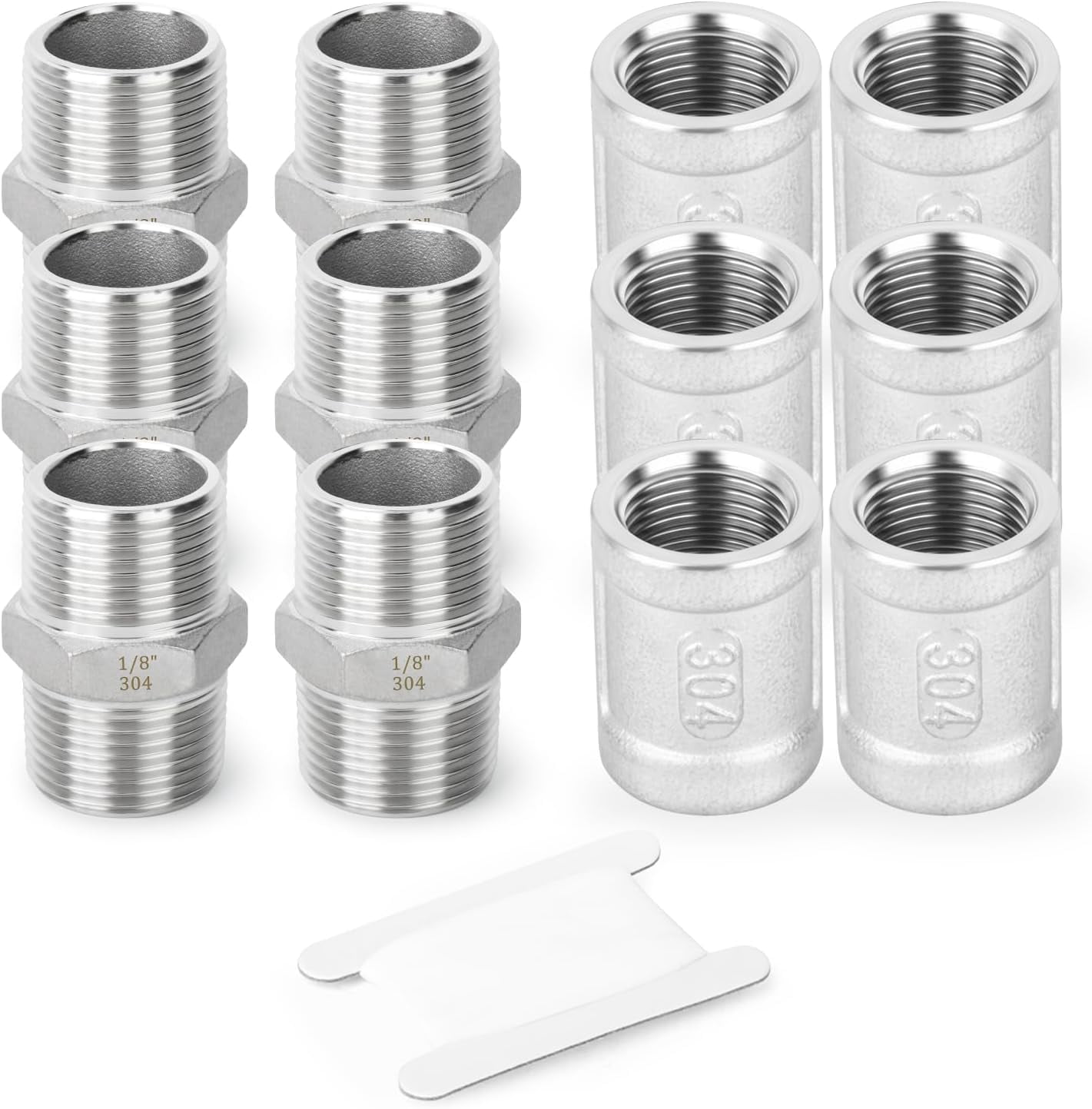 CRKMGS-12PCS 304 Stainless Steel Hex Nipple 1/8" MNPT × 1/8 ...