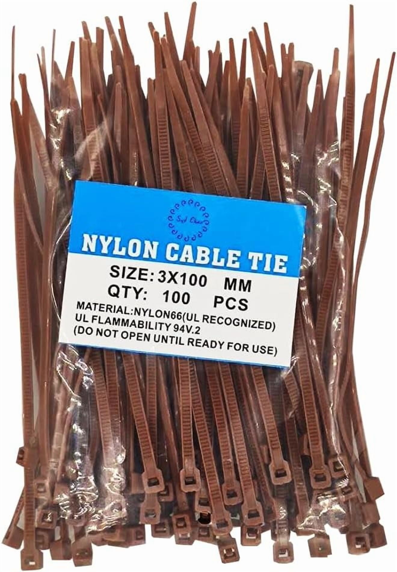 CRKMGS-4 Inch Brown Tan Colored Zip Ties (100 Pieces) 18lb Strength ...