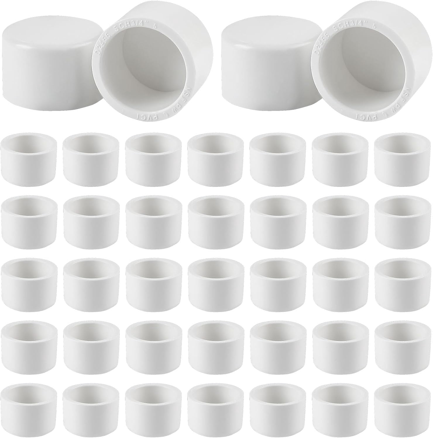 CRKMGS-40 Pack 3/4" PVC External End Cap, PVC Pipe End Caps Fitting ...