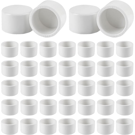 CRKMGS-40 Pack 3/4" PVC External End Cap, PVC Pipe End Caps Fitting ...