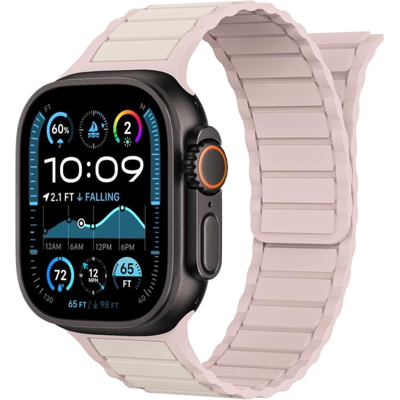 CRKMGS-Magnetic Link Solo Loop Sport Silicone Bands Compatible with ...