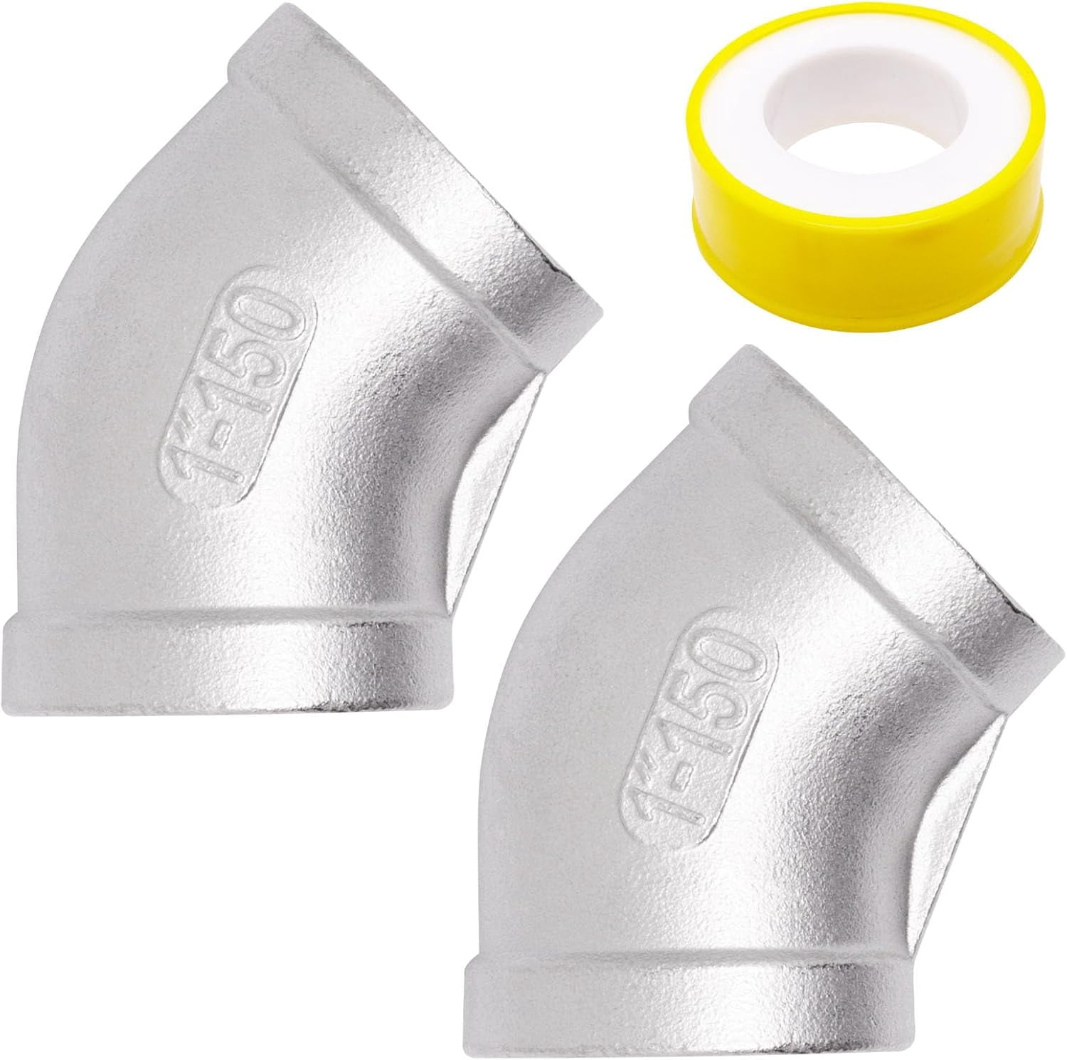 CRKMGS-Stainless Steel 45 Degree Elbow, 1" Female to 1" Female Steel ...