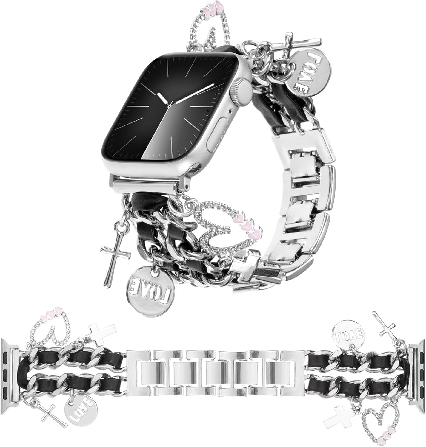 CRKMGS-Stylish Metal Bands Compatible with Apple Watch Band 49/46/45/44 ...