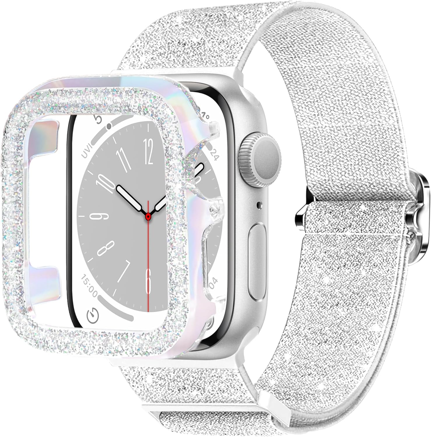 CRKMGS-Wipalor Bling Stretchy Band with Bling Case Fit Apple Watch ...