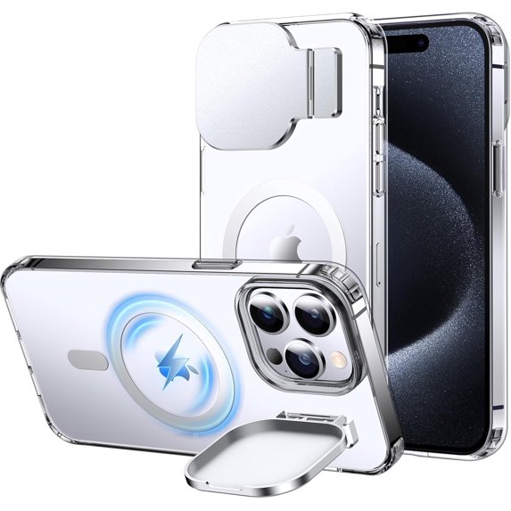 CRKMGS-for iPhone 15 Pro Case with Stand, MagSafe-Compatible Case with ...