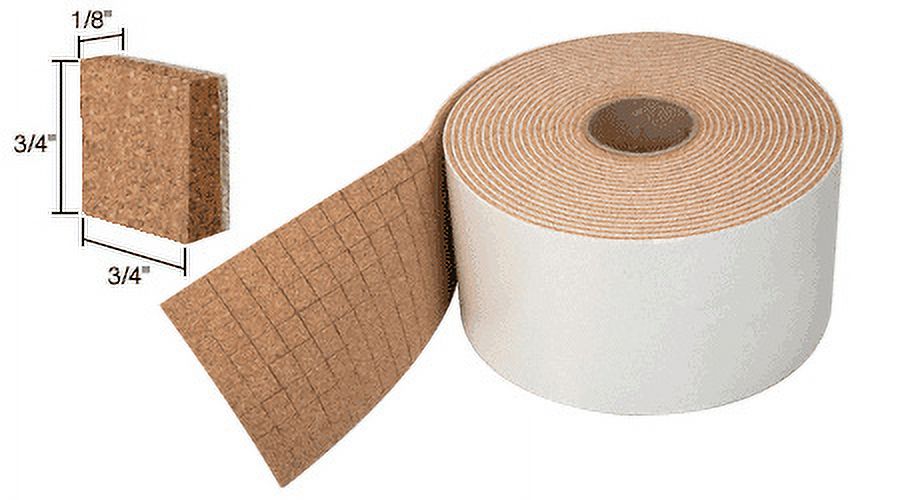 CRL 2001834 3/4" x 3/4" x 1/8" Cork Non-Adhesive Shipping Pads - Bulk ...