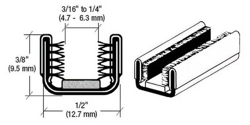 CRL 5R96 Rigid 96" Unbeaded Glass Channel for Checker Taxi and ...