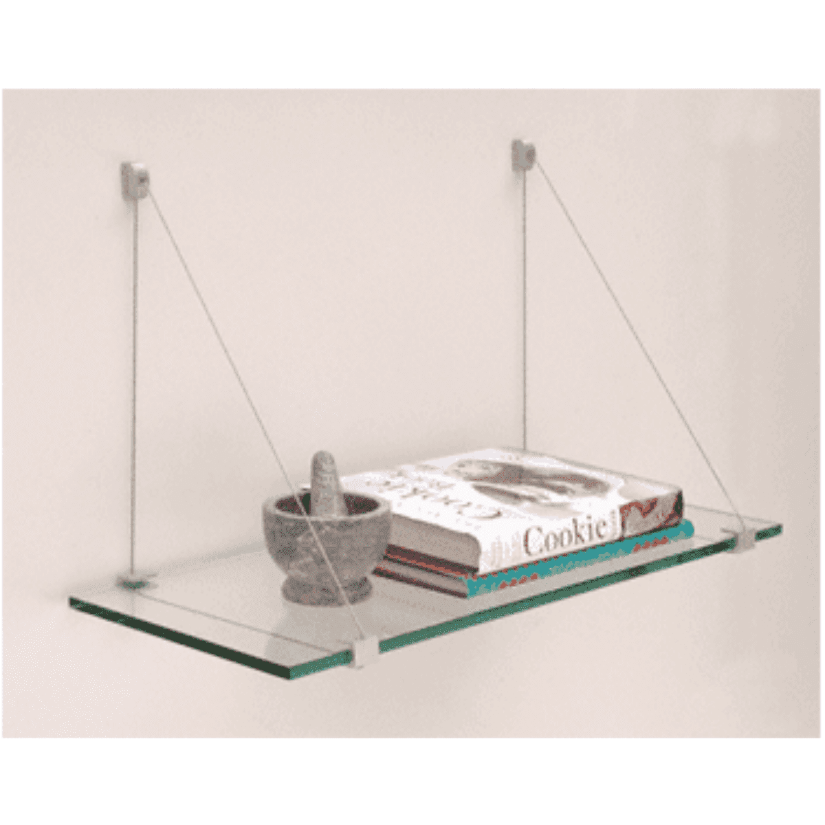 CRL 624K Satin Aluminum 6" x 24" Cable Glass Shelf Kit - Walmart.com