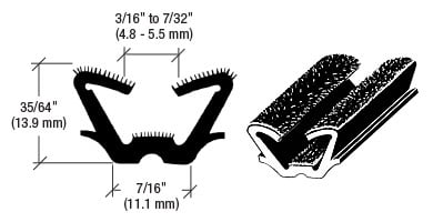 CRL AS136972 72" Flexible Flocked Rubber Glass Run Channel for 1965 ...