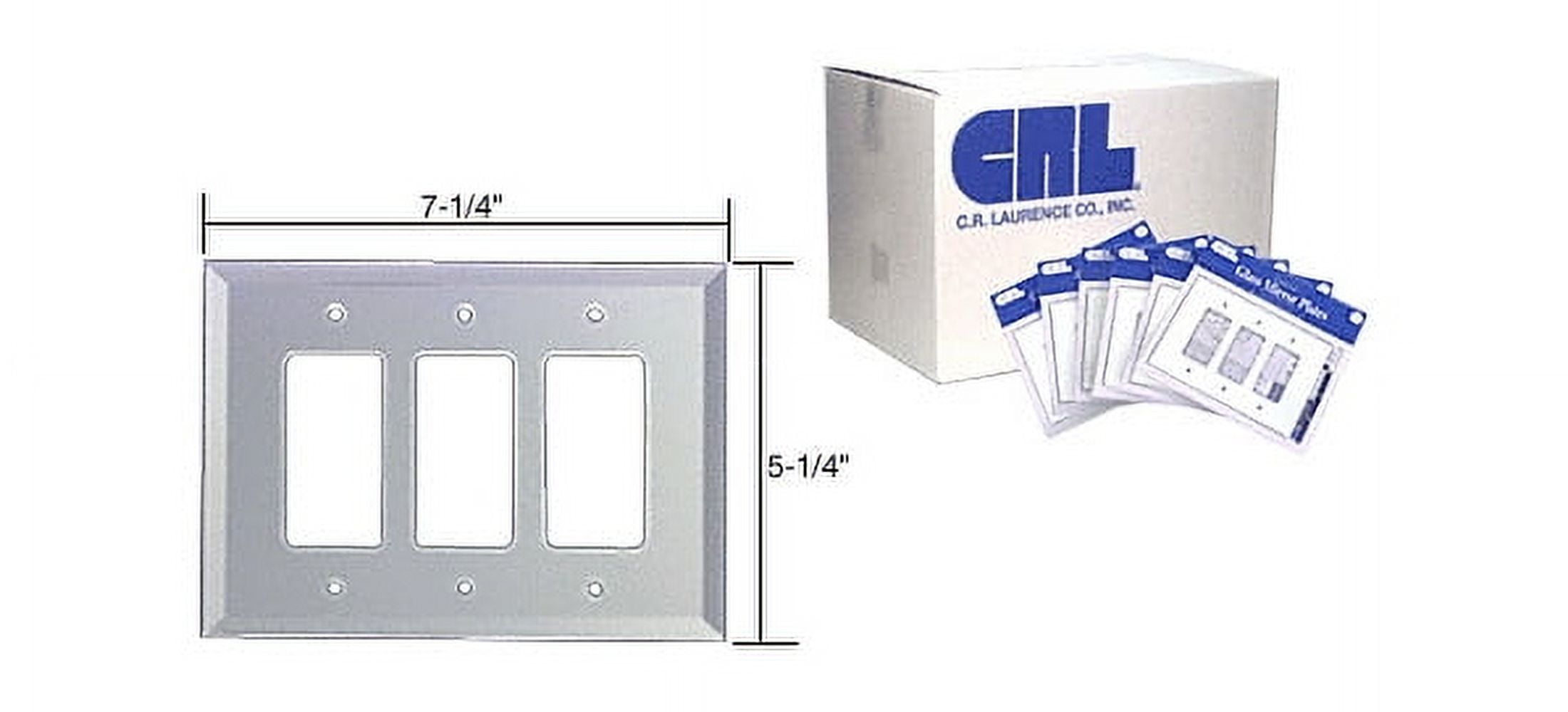 CRL B16C-XCP50 Clear Mirror Glass Triple Decora Outlet in Bulk Pack ...
