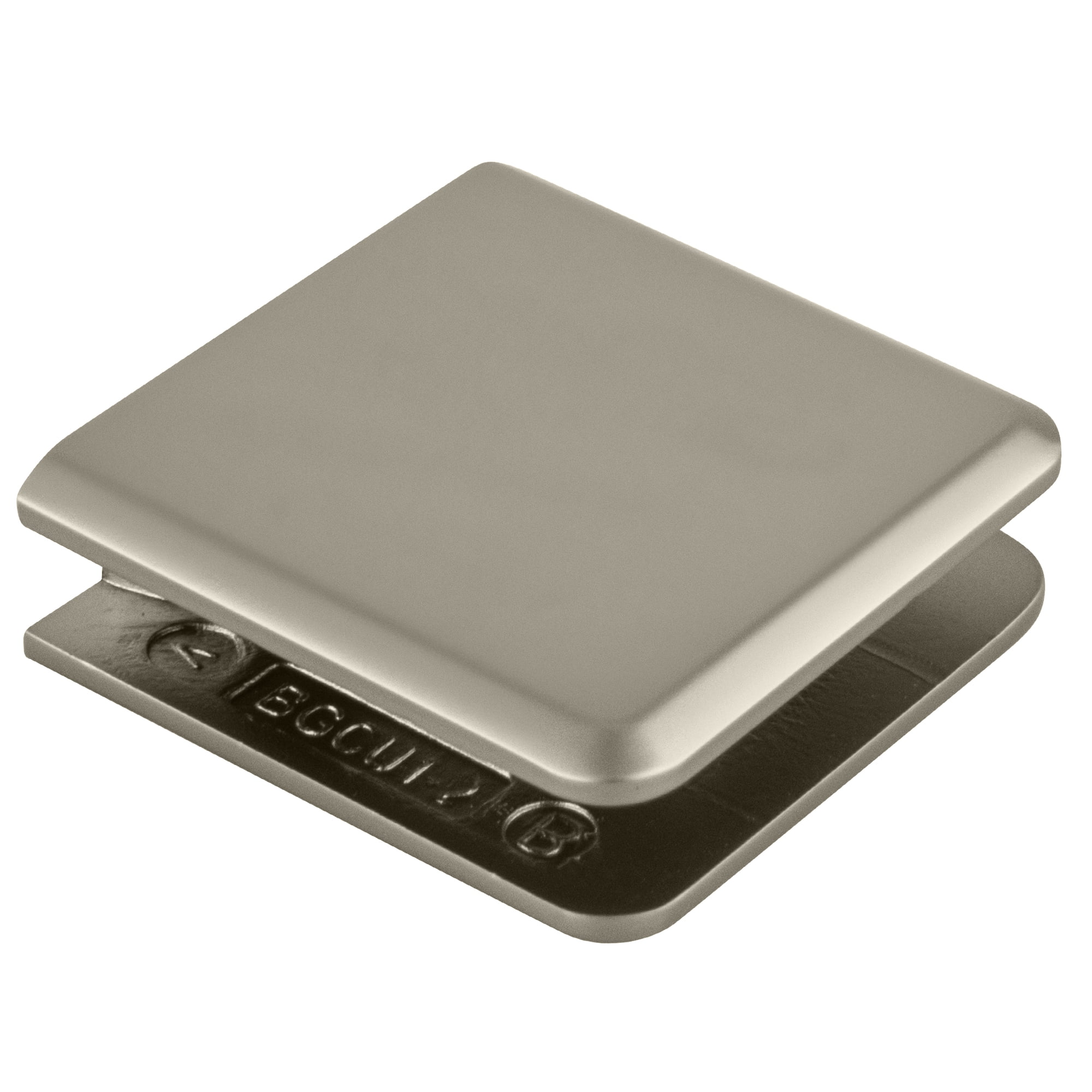 CRL BGCU1SN Satin Nickel Beveled Style Notch-in-Glass Fixed Panel U ...