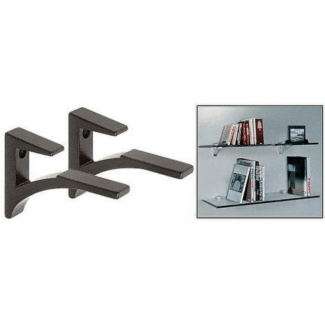 CRL Black - Aluminum Glass Shelf Bracket for 5/8" to 3/4" Glass ...