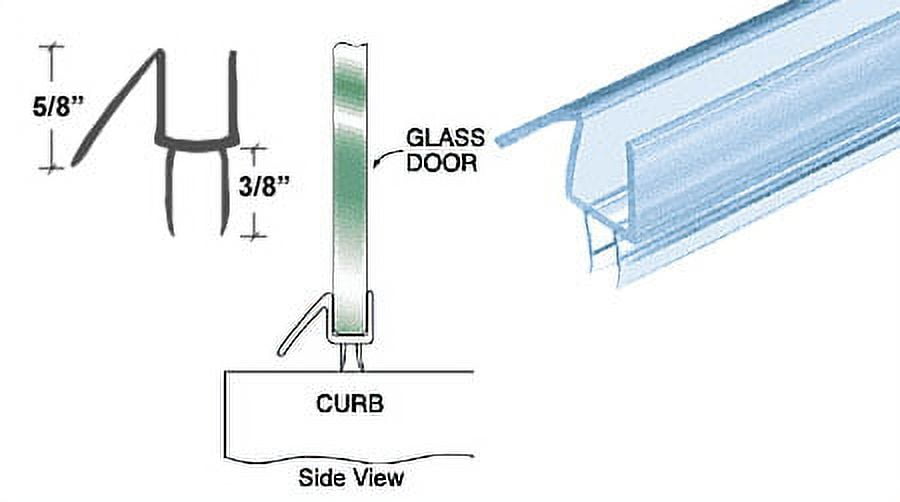 CRL Co-Extruded Clear Bottom Wipe with Drip Rail for 1/4" Glass - 25 in ...