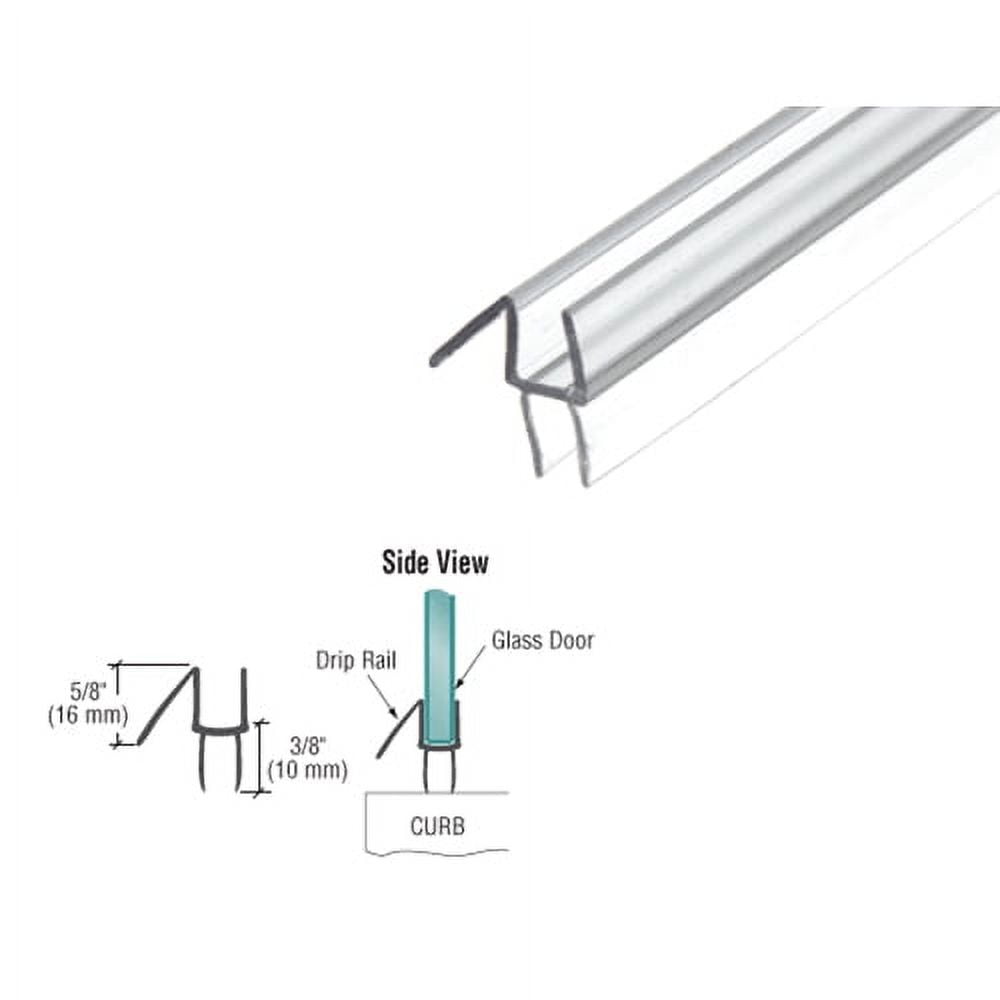 CRL Co-Extruded Clear Bottom Wipe with Drip Rail for 3/8" Glass - 25 in ...
