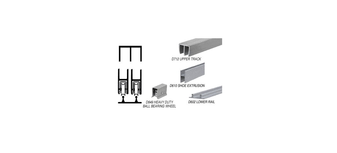 CRL D2200ABB Satin Anodized Track Assembly with Plastic Upper and ...