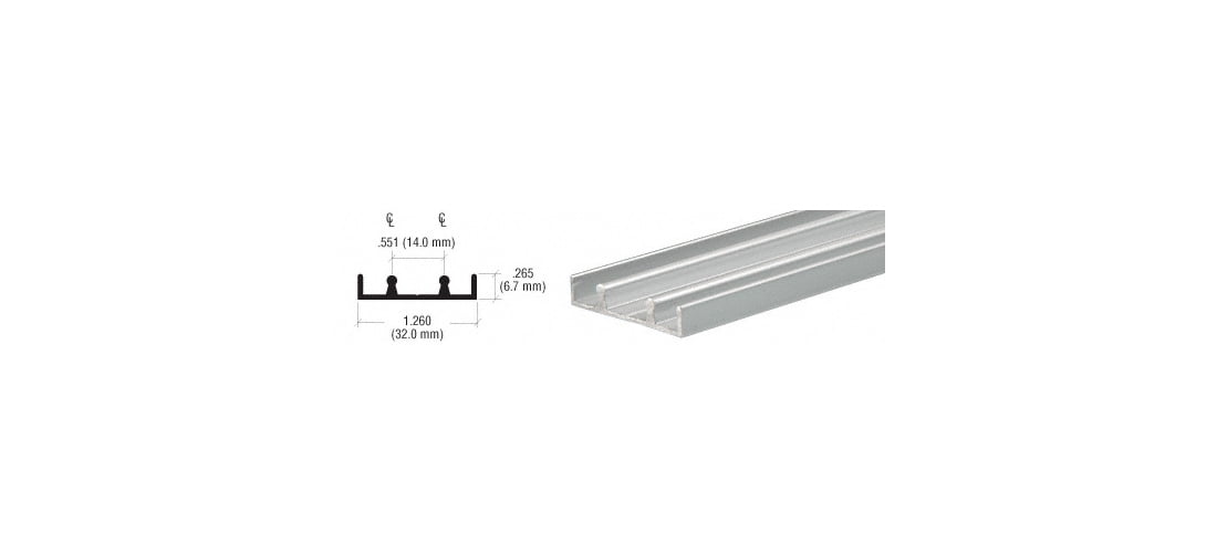 CRL D3103A Satin Anodized Aluminum Lower Track Extrusion 144" Stock ...