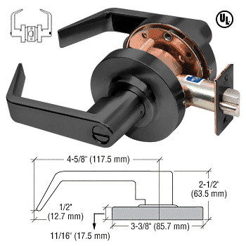 CRL D35PRVMBL Matte Black Privacy Heavy-Duty Grade 2 Lever Lockset - Walmart.com