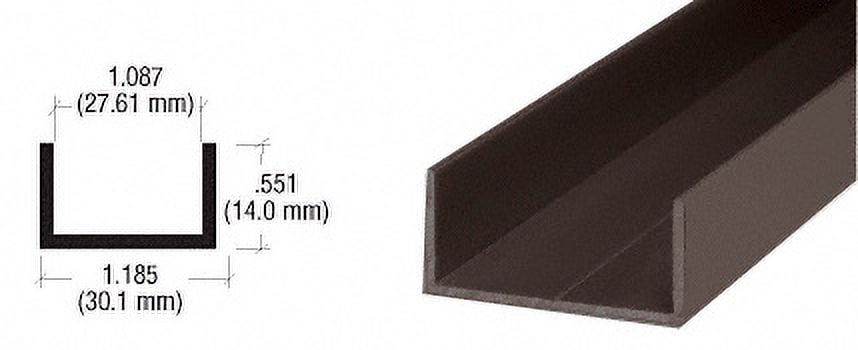 CRL D600DU Dark Bronze 1-1/16" Single U-Channel 144" Stock Length ...