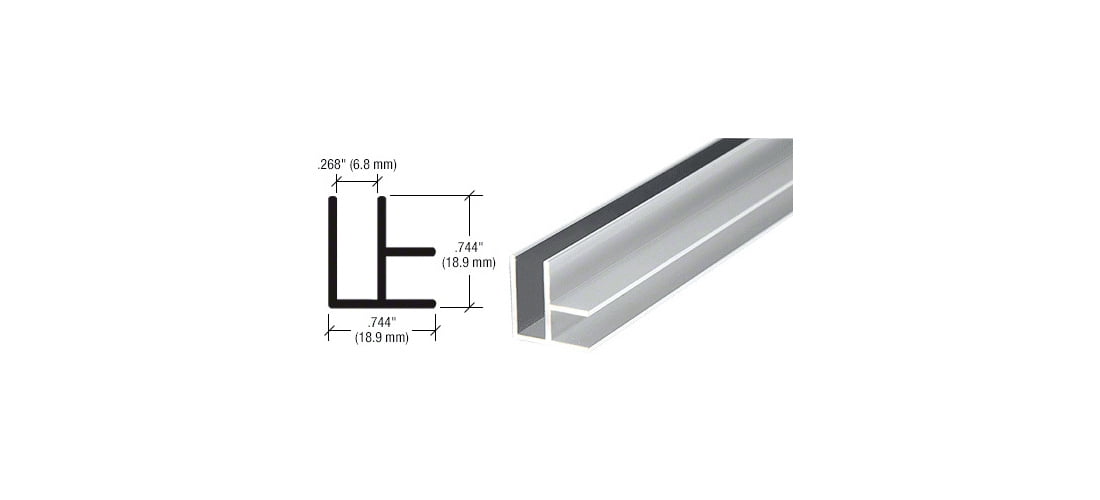 CRL Brite Anodized Aluminum Corner Extrusion, 144" Stock Length, 6063 ...