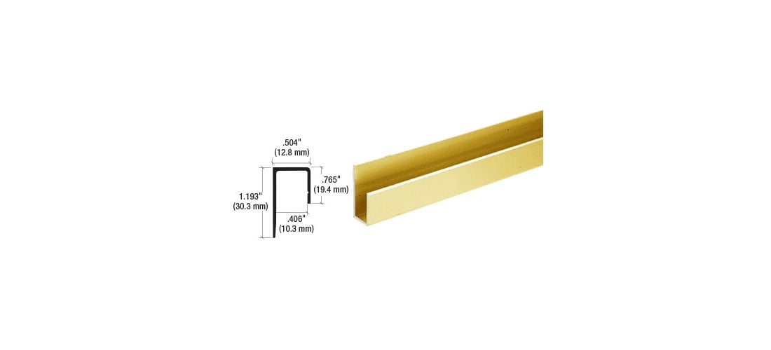 CRL D838BGA Brite Gold Anodized Aluminum Deep Nose 3/8" J-Channel 144 ...