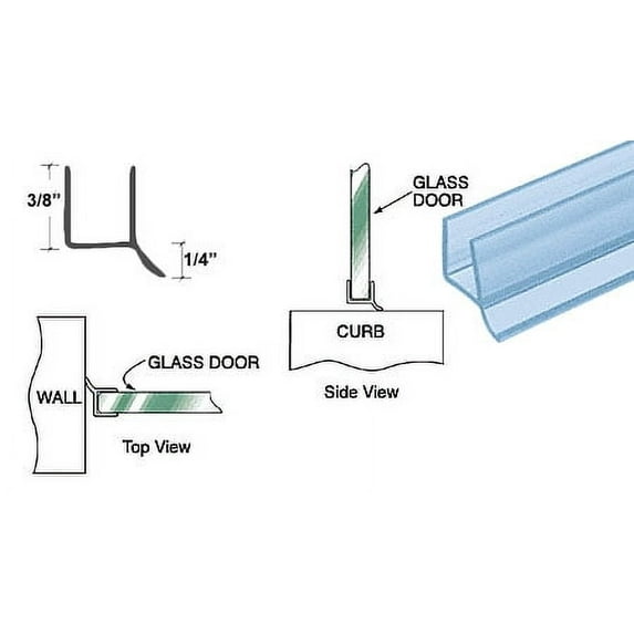 CRL Dual Durometer PVC Seal and Wipe for 1/4" Glass - 31 in long ...
