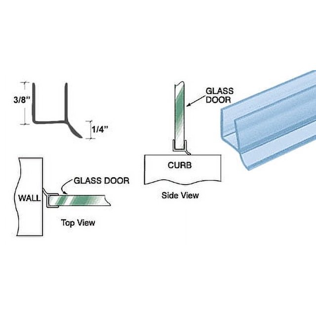 CRL Dual Durometer PVC Seal and Wipe for 1/4" Glass - 31 in long ...