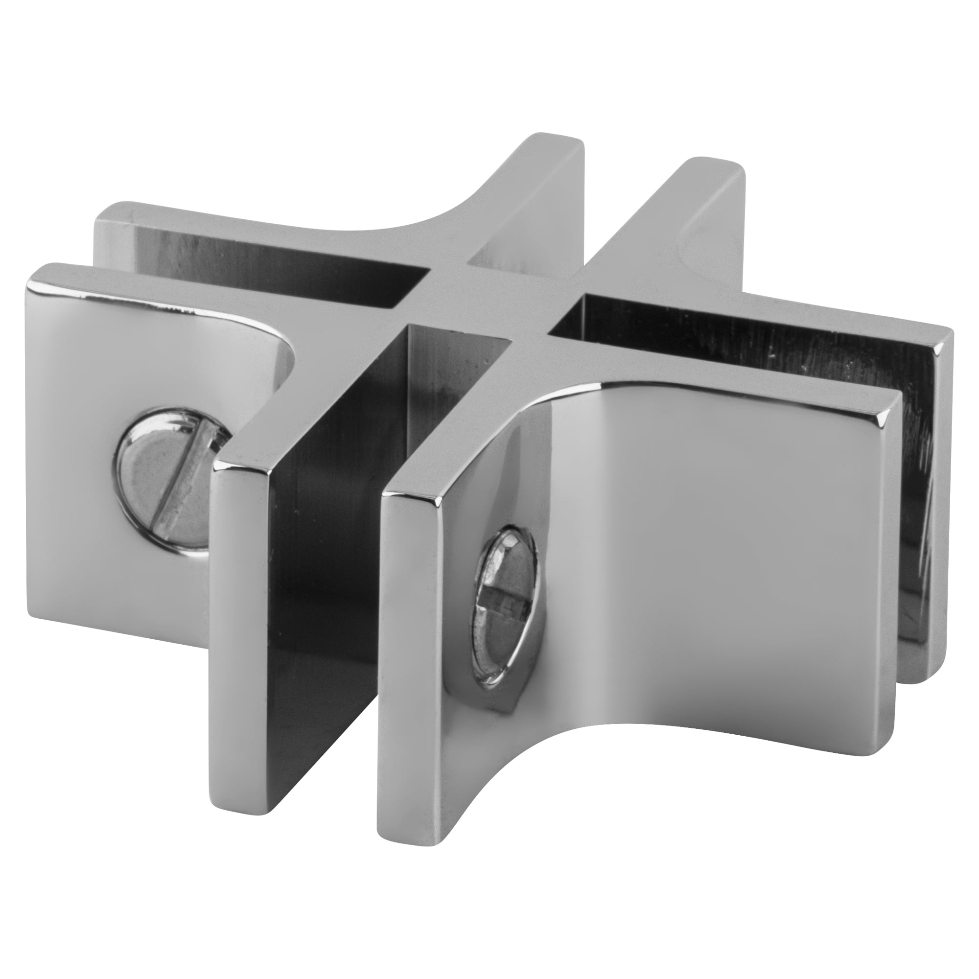 CRL E414A Chrome Anodized Aluminum 4-Way 90 Degree Glass Connector ...