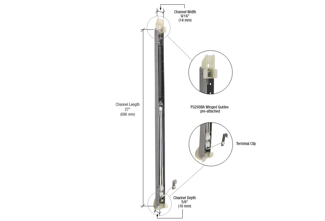 CRL FA2630GW 2630 Window Channel Balance with FS293BA Guides Attached ...
