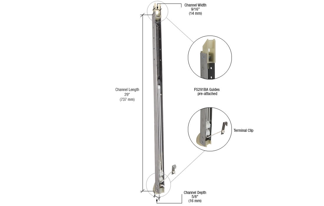 CRL FA2830G 2830 Window Channel Balance with FS291BA Guides Attached ...