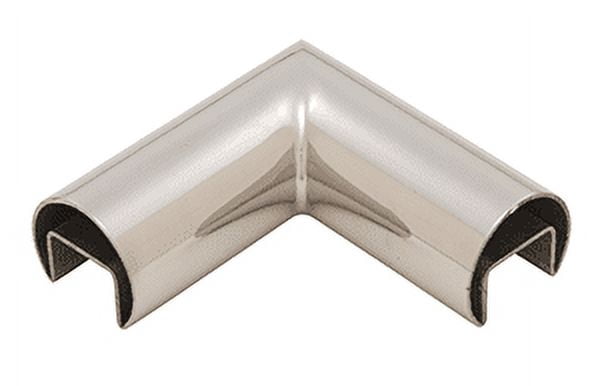 CRL GRRF15HPS 316 Polished Stainless Steel 90 Degree Horizontal Roll Formed Cap Rails Corners ...