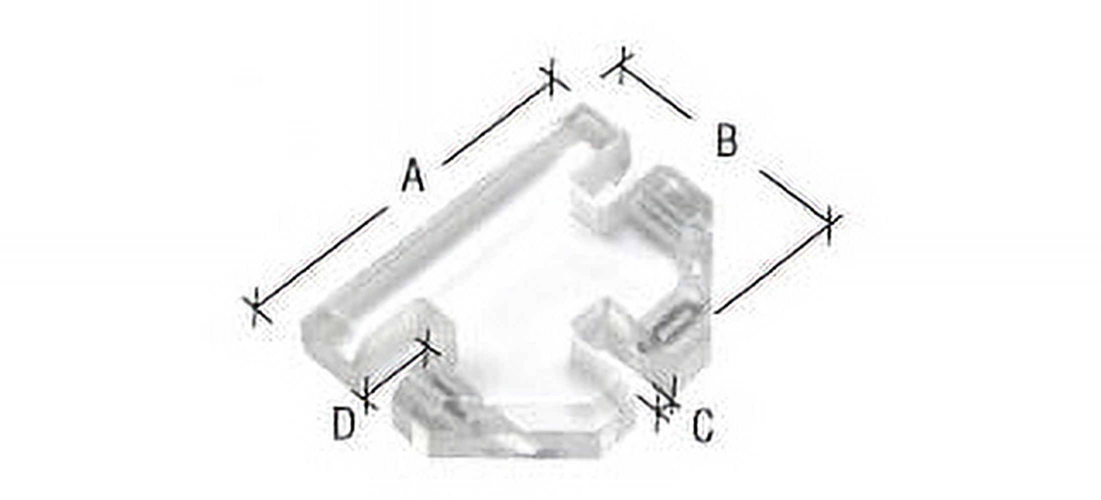 CRL HGC338 Clear Acrylic 3-Way Heavy Glass Connector for 3/8" Glass ...