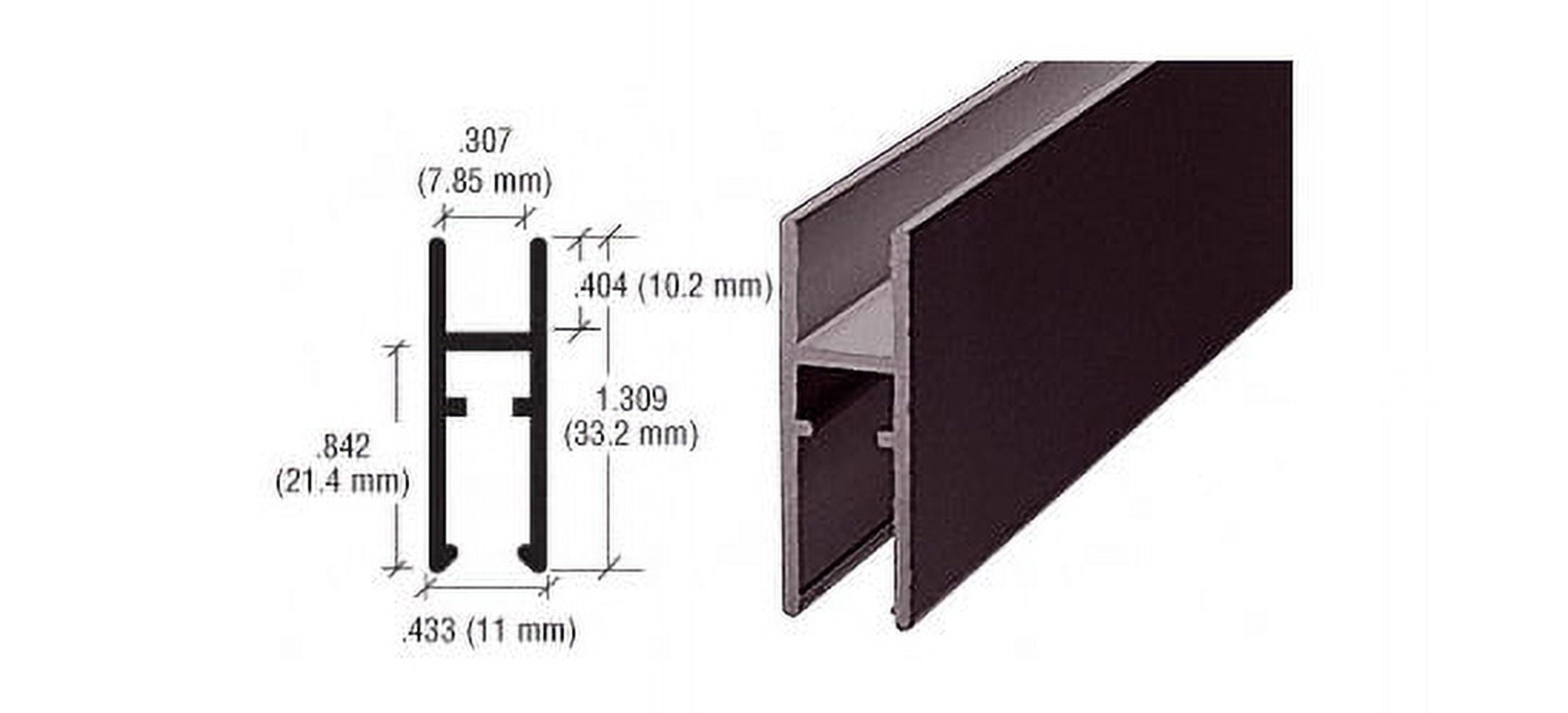 CRL LK610DU Duranodic Bronze Aluminum LK610 H-Bar 144" Stock Length ...