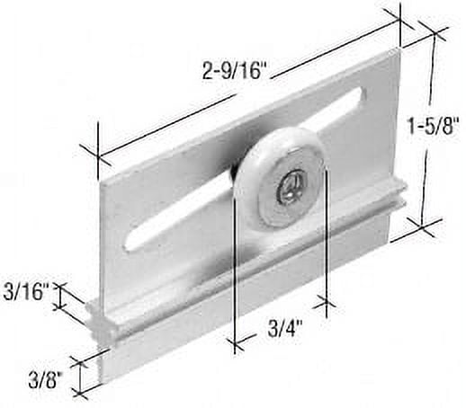 CRL M6055 3/4" Nylon Ball Bearing Oval Edge Shower Door Roller Assembly ...