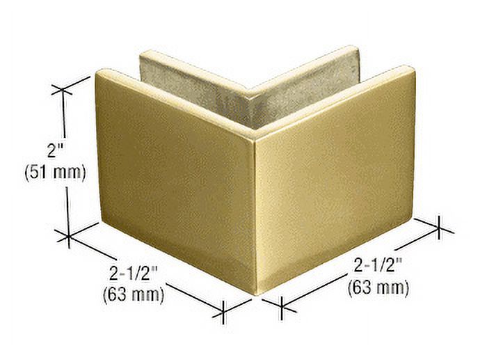 CRL MFC24 2-1/2" x 2" Polished Brass 90 Outside Corner Mall Front Clamp ...