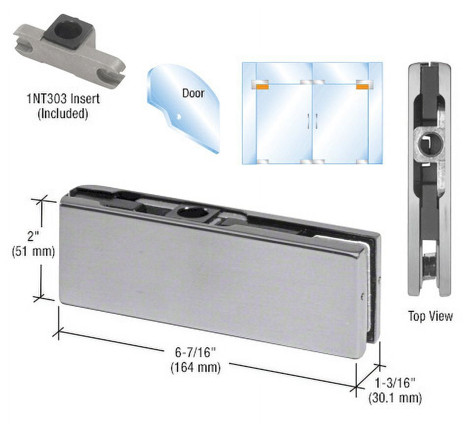 CRL PH20ABS Brushed Stainless Top Door Patch Fitting With 1NT303 Insert ...