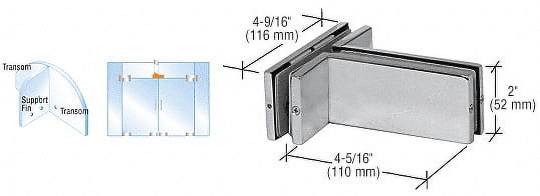 CRL PH71BS Brushed Stainless Transom Mounted Patch Connector with ...